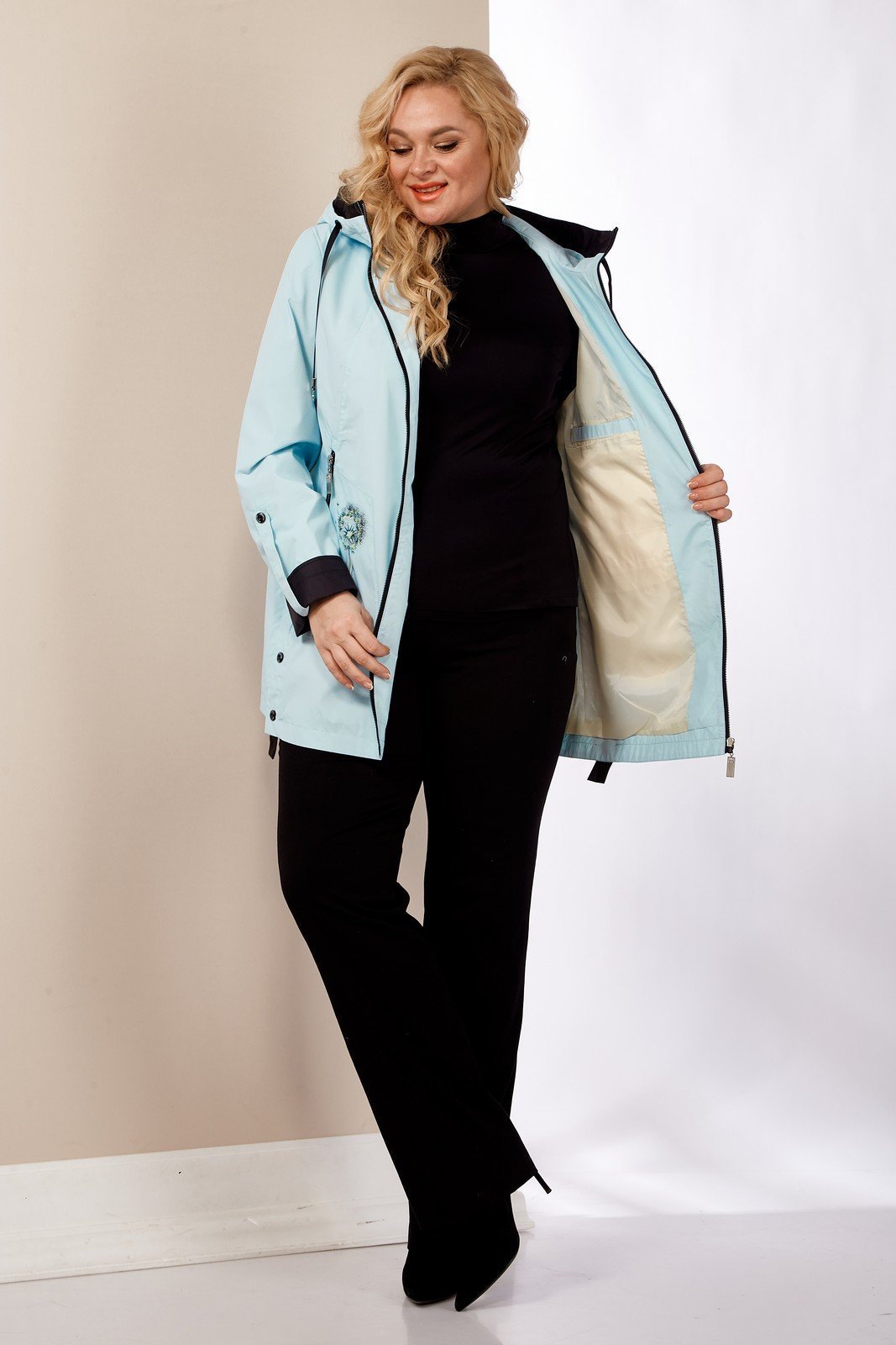 *Куртка 2116 ментол Shetti купить в интернет магазине Велесмода